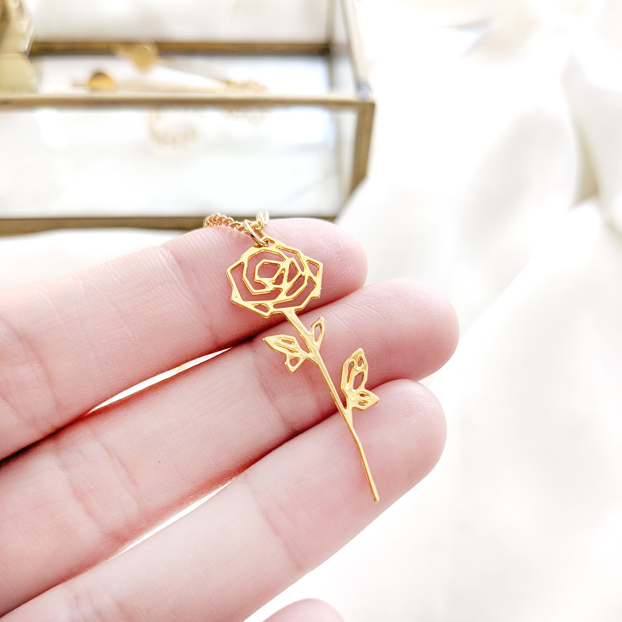 Rose Flower Necklace Gold / Silver – Shany Design Studio