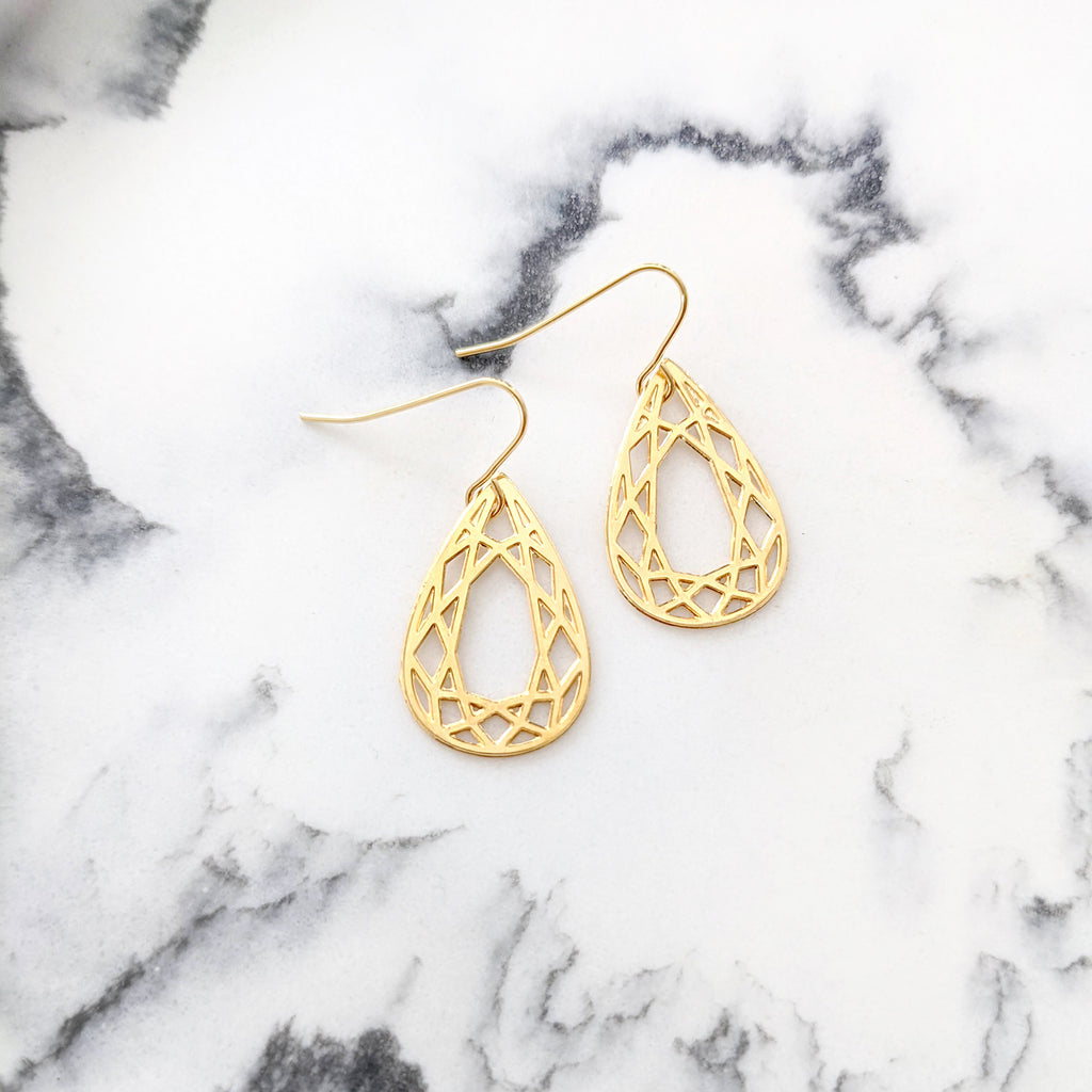 Teardrop Geometric Earrings Gold/ Silver – Shany Design Studio