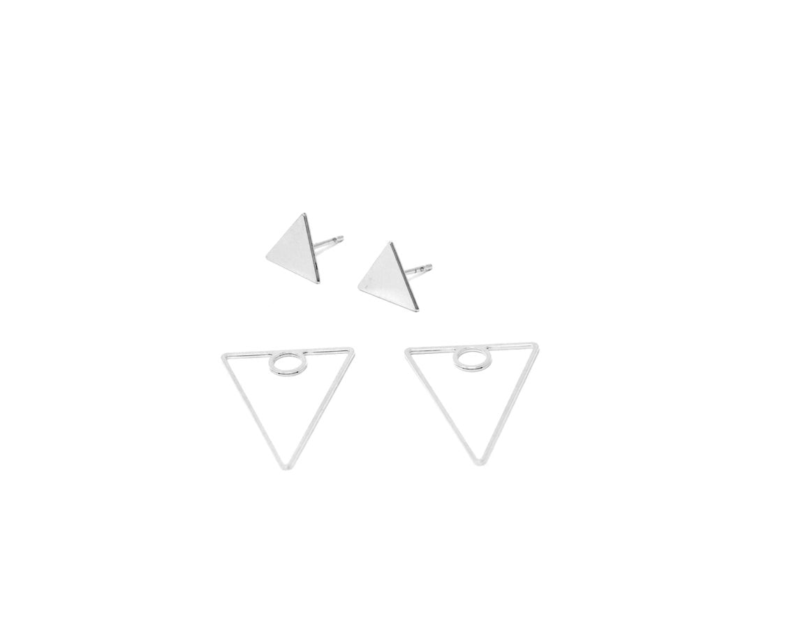 Triangle Geometric Ear Jackets Gold / Silver – Shany Design Studio